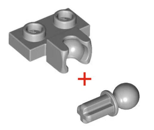 朵依小舖 LEGO 1x2 Towball 14704＋2736 轉軸 淺灰母頭＋淺灰公頭 附十字軸 球型關節 | 露天市集 | 全台最大的 ...