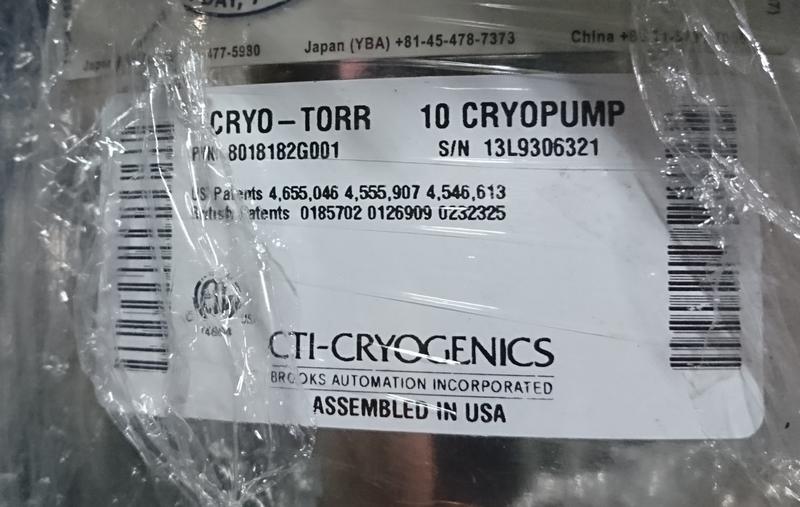 日本外匯 CTI CRYO TORR 10/CT-10 超低溫冷凍真空幫浦/冷凍幫浦 | 露天市集 | 全台最大的網路購物市集