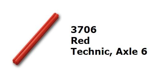 【磚樂】LEGO 樂高 3706 6130002 Technic Axle 6 十字軸 紅色 | 露天市集 | 全台最大的網路購物市集