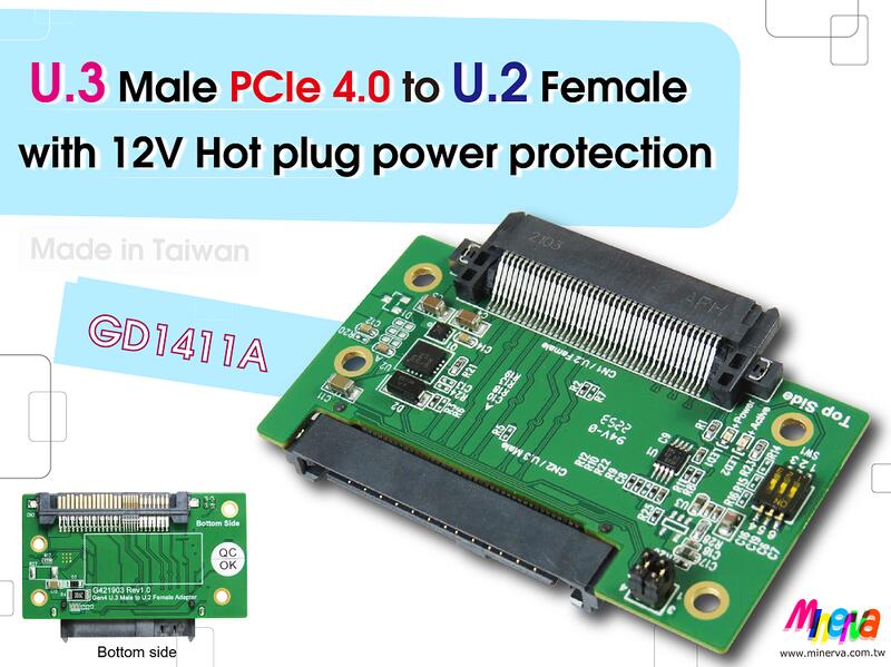 U.3 公頭 PCIe 4.0 to U.2 母頭 with Hot Plug Power protection | 露天市集 | 全台最大的網路購物市集
