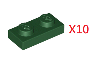 【磚樂】10個一組 LEGO 樂高 3023 4177932 Plate 1x2 深綠 薄板 | 露天市集 | 全台最大的網路購物市集