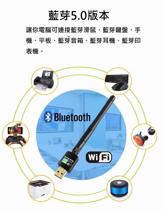 Realtek RTL8821CU 600M 5.8GHz+2.4GHz 雙頻USB無線網卡 WiFi藍牙二合一 | 露天市集 | 全台最大的 ...