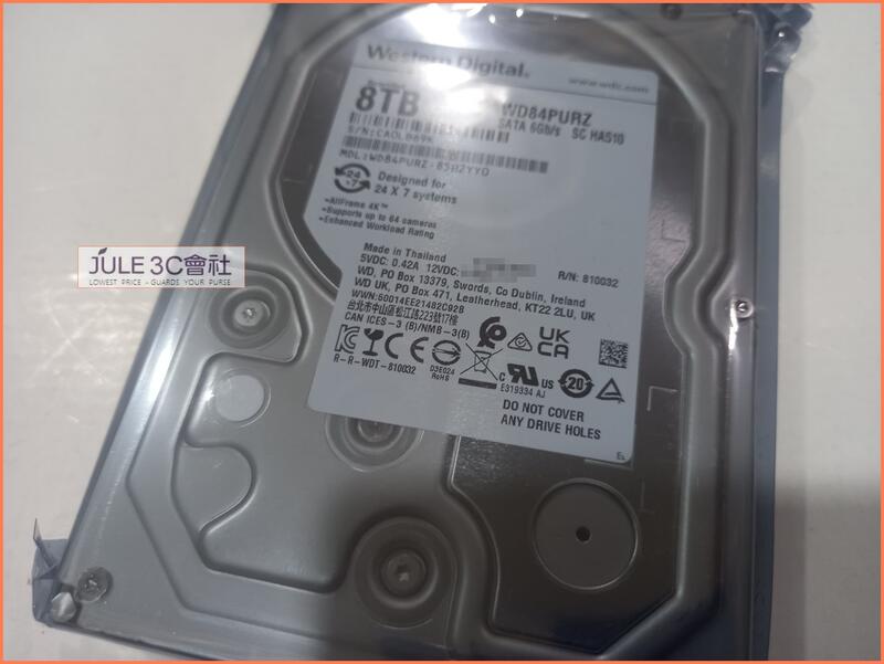 JULE 3C二館-威騰WD 紫標 WD84PURZ 8TB 8T 未拆封/128M/3.5吋/SATA3/監控硬碟 | 露天市集 | 全台最大的網路購物市集