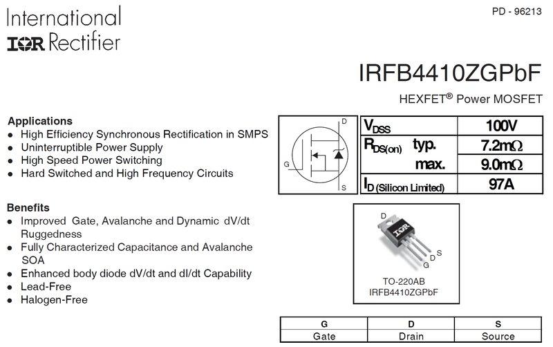 [現貨供應] MOSFET IR IRFB4410ZG IRFB4410 100V 97A 每拍5顆 | 露天市集 | 全台最大的網路購物市集