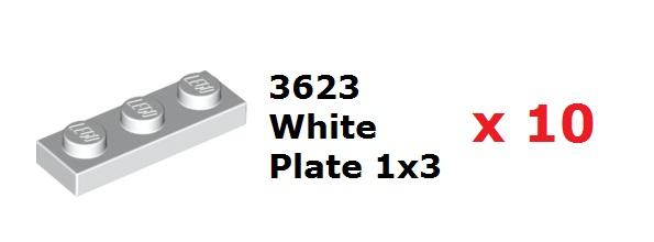 【磚樂】10個一組 LEGO 樂高 3623 362301 White Plate 1x3 白色 薄板 | 露天市集 | 全台最大的網路購物市集
