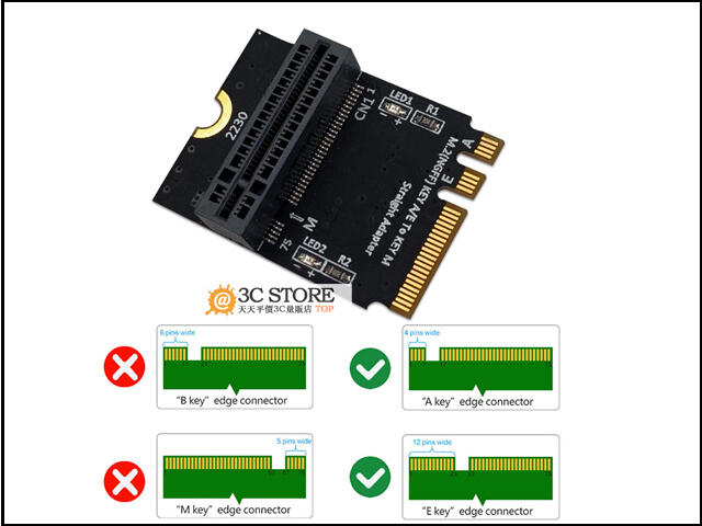M.2 KEY M SSD轉 Key A/E轉接卡NGFF轉nvme固態硬碟 立式轉接板 | 露天市集 | 全台最大的網路購物市集