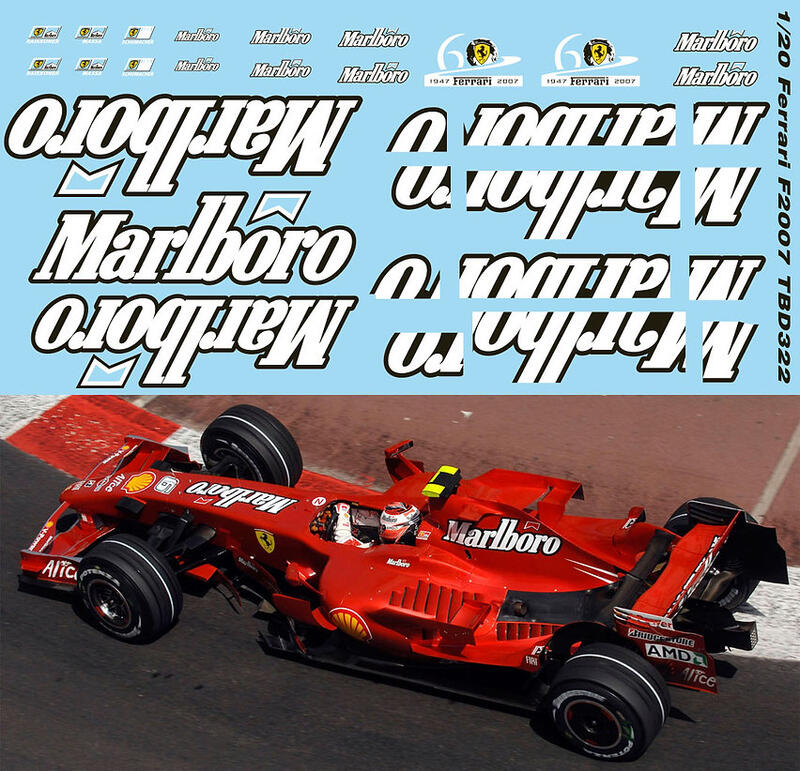 TBD322 1/20 FERRARI F1 F2007 FOR FUJIMI F 2007 SPONSOR DECAL | 露天市集 | 全 ...