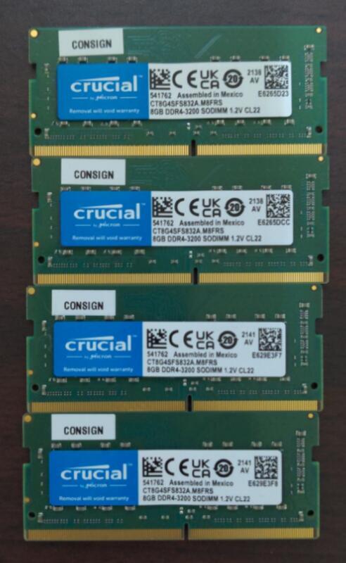 美光 DDR4 8G RAM 3200 良品. (NB) | 露天市集 | 全台最大的網路購物市集