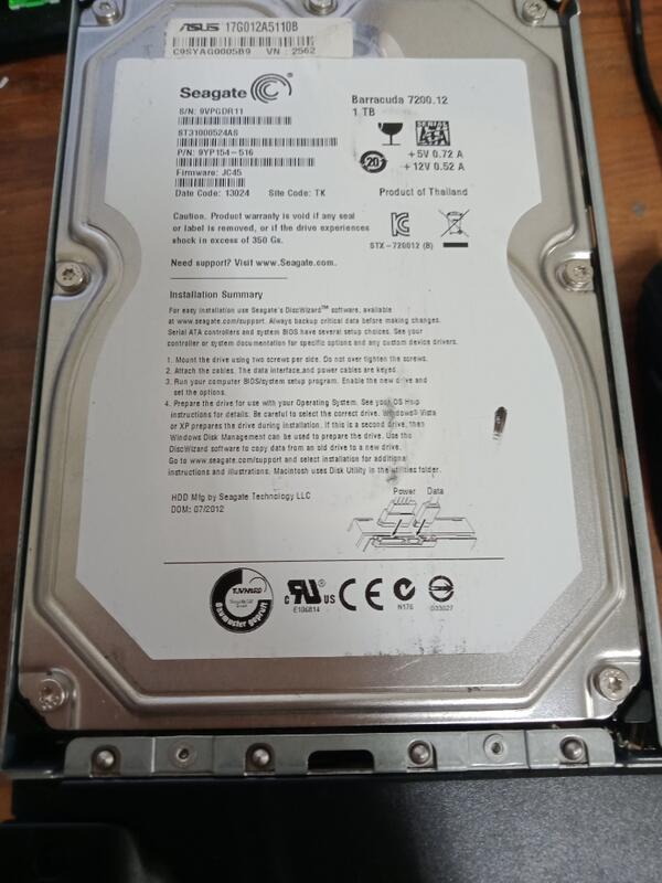 ASUS原廠 1T SATA 3.5" HDD ST31000524AS 帶TRAY | 露天市集 | 全台最大的網路購物市集