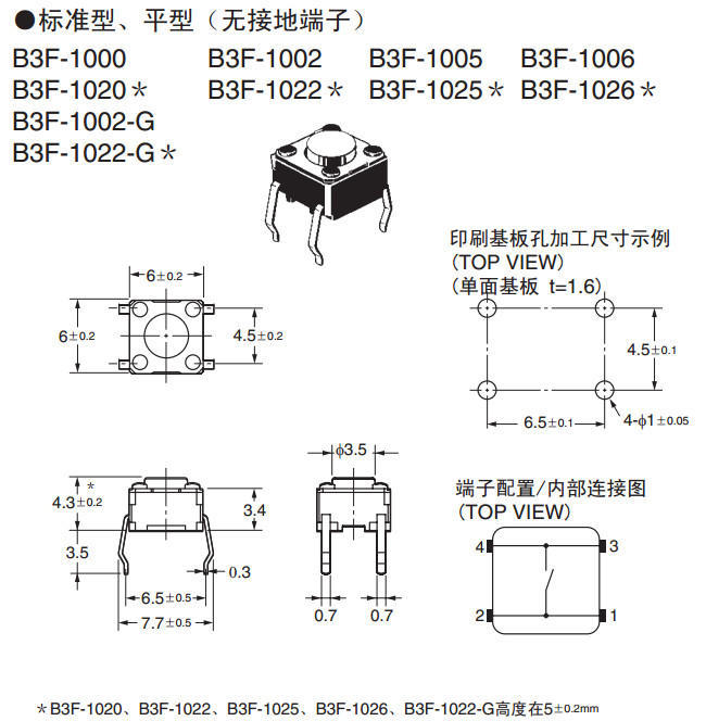 【洋將】全新原裝 OMRON B3F-1000 4P/4腳 6*6*4.3mm 微動開關 滑鼠中鍵開關 $W | 露天市集 | 全台最大的網路購物市集