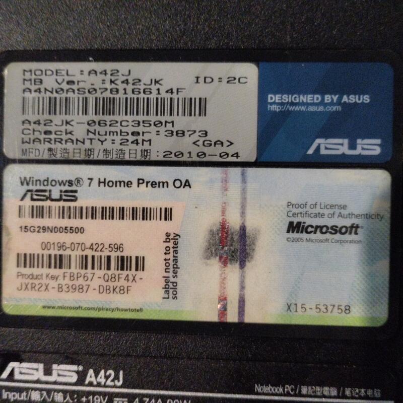 華碩 ASUS K42JV i5-560M 四核心筆電 | 露天市集 | 全台最大的網路購物市集