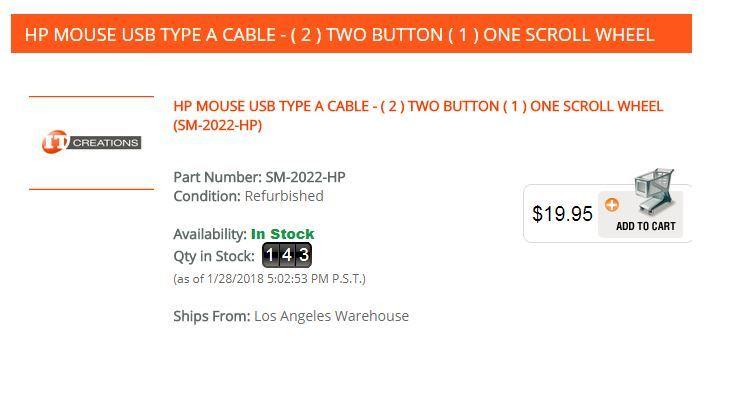 HP MOUSE optical 光學滑鼠 USB SM-2022 惠普 | 露天市集 | 全台最大的網路購物市集