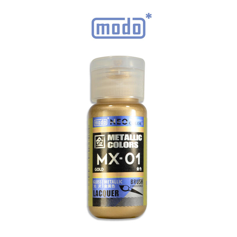 【modo摩多製造所】NEO瓶 全新二代金屬色 MX-01 MX01 金色/30ML/模型漆｜官方賣場 | 露天市集 | 全台最大的網路購物市集