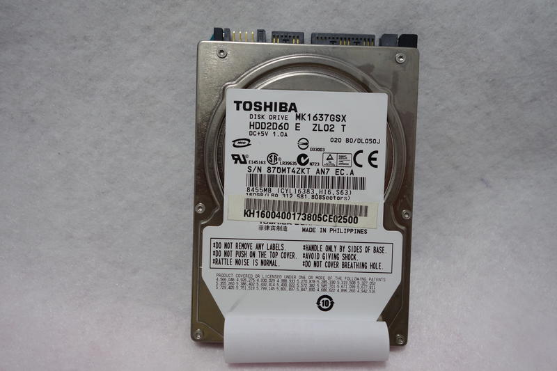 2.5 SATA I 160G TOSHIBA MK1637GSX | 露天市集 | 全台最大的網路購物市集