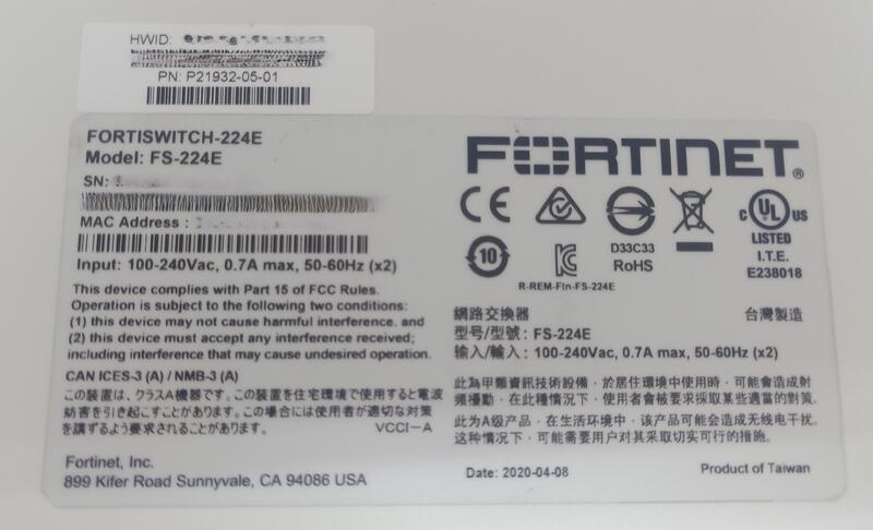 FORTISWITCH-224E FS-224E 商用網路交換器 24 Port | 露天市集 | 全台最大的網路購物市集