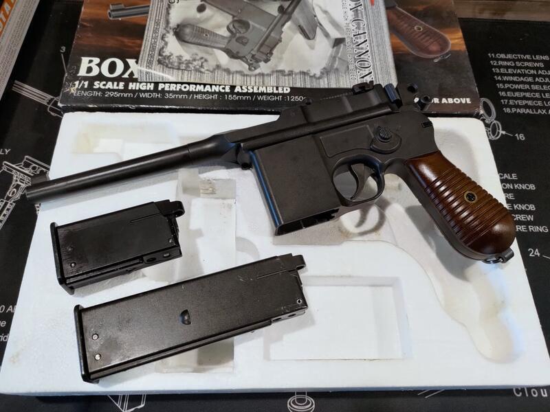 二手寄賣 9成新 HFC M712 全金屬瓦斯槍 C96手槍 BB槍 軍用毛瑟槍 盒子砲 1槍2匣 | 露天市集 | 全台最大的網路購物市集