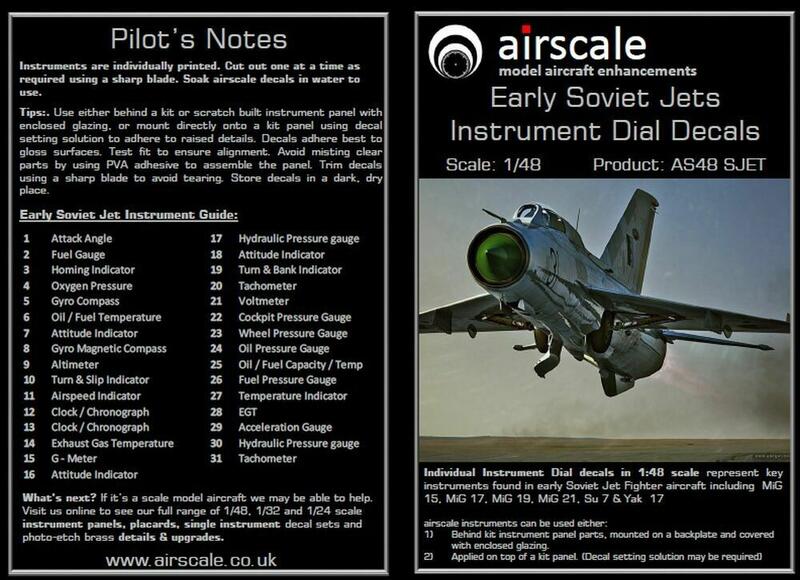 Air Scale AS48 SJET 1/48 早期蘇聯噴射機儀表水貼 | 露天市集 | 全台最大的網路購物市集