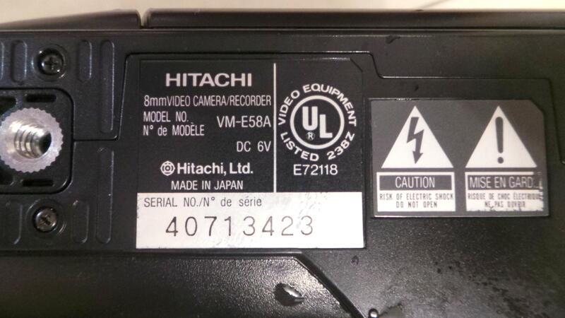 早期 Hitachi VM-E58A Video 8 V8 攝影機電池無法蓄電～不知好壞 | 露天市集 | 全台最大的網路購物市集