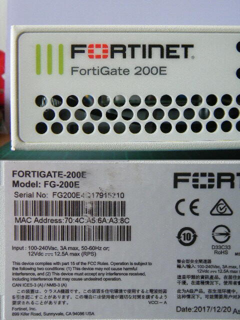 Fortinet Fortigate 200E FG-200E UTM Firewall 授權至2024/12月 | 露天市集 | 全台最大的 ...