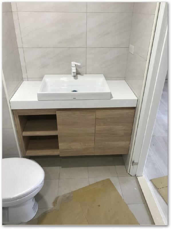 TOTO LW1616CTW臉盆+韓國人造石檯面110公分+木紋100%防水浴櫃 開放層板 (不含龍頭) | 露天市集 | 全台最大的網路購物市集