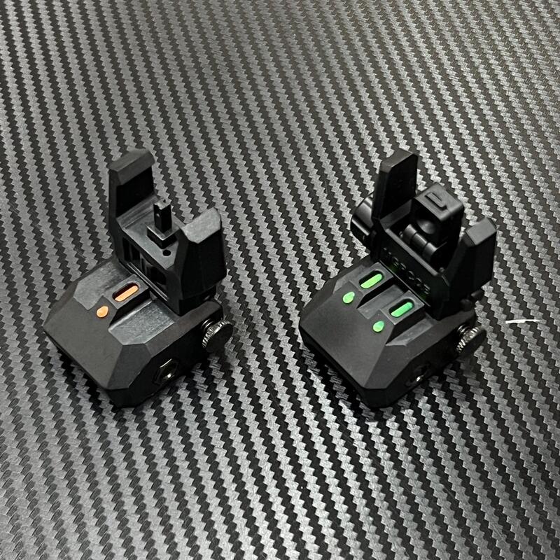 {凱璿 生存遊戲專賣店} ARMOR GEN2 摺疊光纖準星照門組 黑色 | 露天市集 | 全台最大的網路購物市集