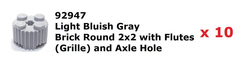 【磚樂】10個一組 LEGO 樂高 92947 4650645 Round 2x2 with Grille 淺灰 羅馬柱 | 露天市集 | 全 ...