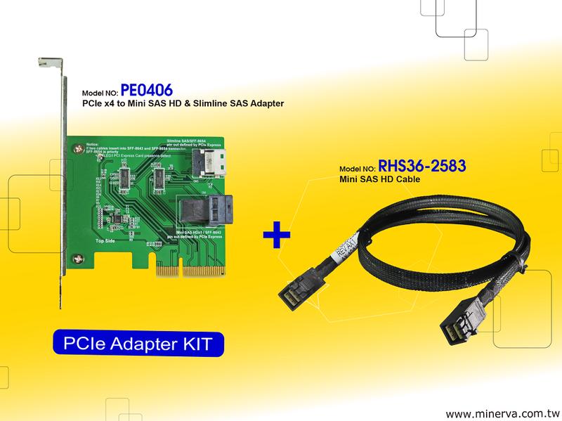 PCIe x4 to Mini SAS HD & Slimine SAS 轉接卡 + Mini SAS HD Cable | 露天市集 | 全 ...