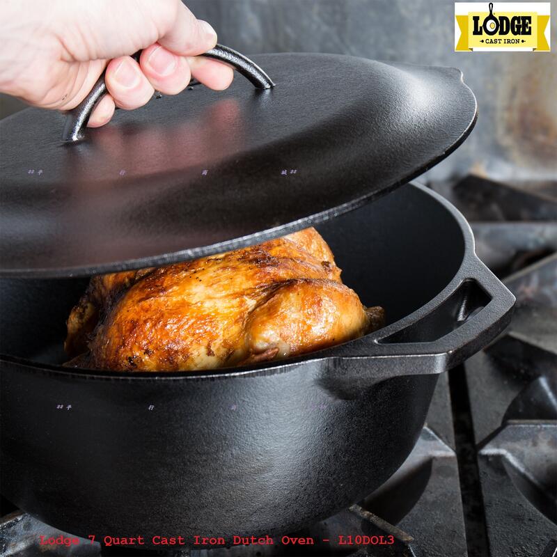 全新美國LODGE L10DOL3 Dutch Oven 7QT(6620CC)12吋集水釘蓋平底荷蘭鑄鐵鍋*平行商城* | 露天市集 | 全 ...