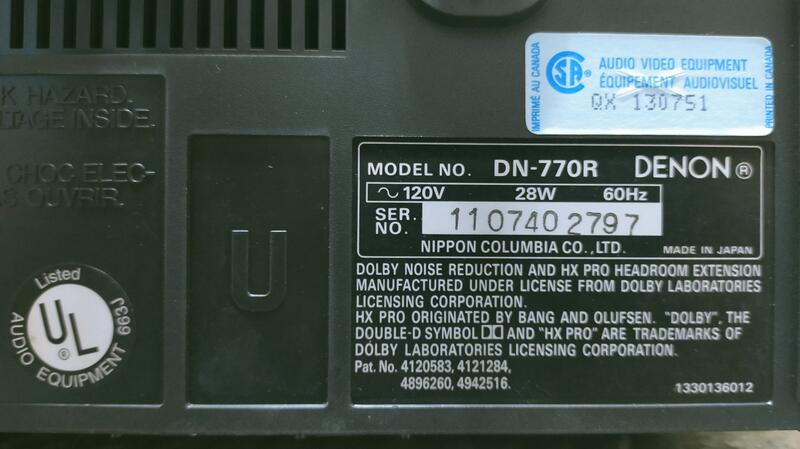 日製 Denon DN-770R 專業用 雙卡 卡式錄音座 | 露天市集 | 全台最大的網路購物市集