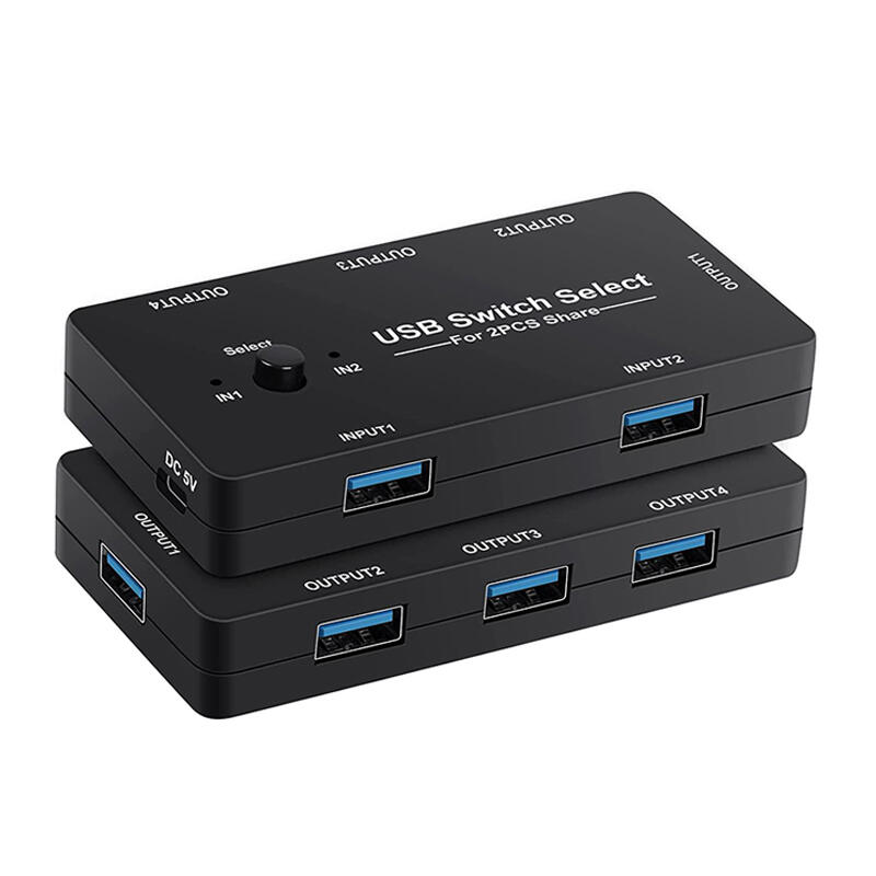 【易控王】2x4 USB2.0切換器 二進四出 USB Hub 集線器 2台電腦共享4個USB設備 (40-122) | 露天市集 | 全台最大的網路購物市集