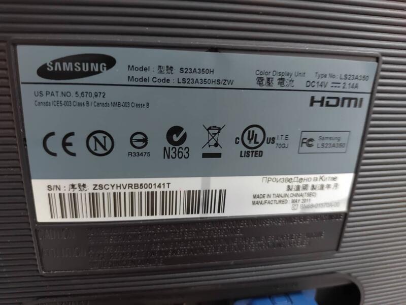 網拍唯一超美型 三星SAMSUNG 23型液晶顯示器 螢幕LED S23A350H 可顯示右側霧化 零件機停 | 露天市集 | 全台最大的網路購物市集