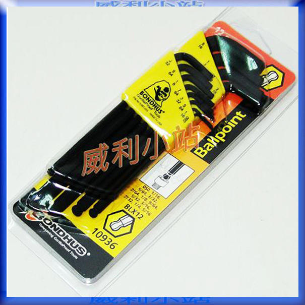【威利小站】美國 BONDHUS 10936 英制球型六角板手組 0.05-5/16" 12支組~ | 露天市集 | 全台最大的網路購物市集