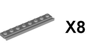 全新LEGO樂高薄板附溝槽 4510 4211498 淺灰色 Plate 1x8 Door Rail (8個) E76 | 露天市集 | 全台 ...