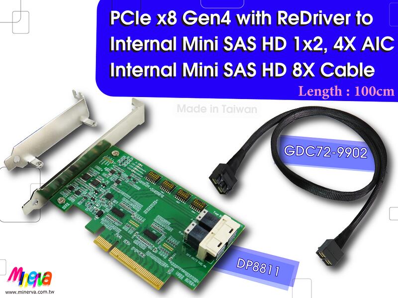 PCIe x8 4.0 with ReDriver to SFF-8673+SFF-8673 8x Cabale | 露天市集 | 全台最大的 ...