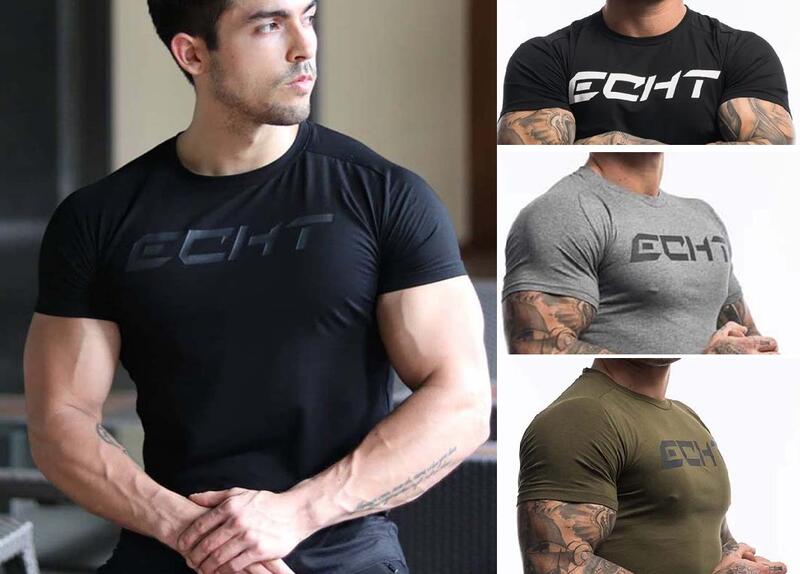 E01008 素色 ECHT LOGO字樣 休閒 運動 短袖 T恤 健美 健身 透氣 舒適 焦點服飾 | 露天市集 | 全台最大的網路購物市集
