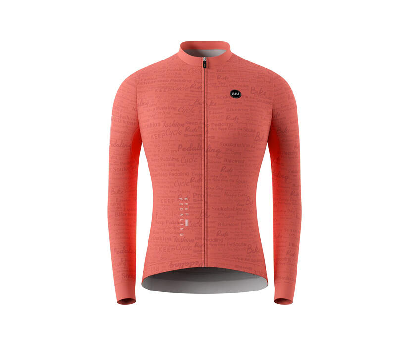 ★飛輪單車★ SOUKE WJ3207 秋冬刷毛長袖車衣-中性款(粉色) 石墨烯材質 | 露天市集 | 全台最大的網路購物市集