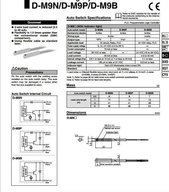 ㊣~中盤小六~㊣正品散裝SMC磁簧開關D-M9B 0.5m | 露天市集 | 全台最大的網路購物市集