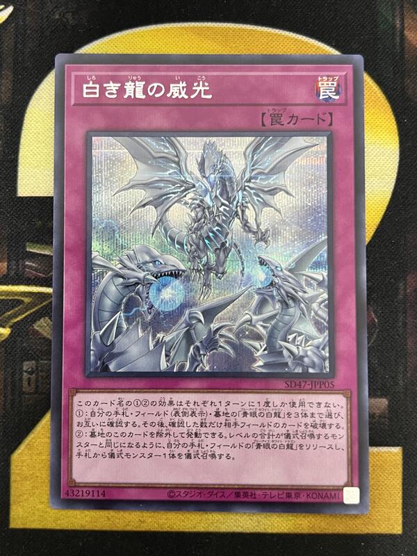 有點名 遊戲王 日紙 SD47-JPP05 白之龍的威光 半鑽 | 露天市集 | 全台最大的網路購物市集