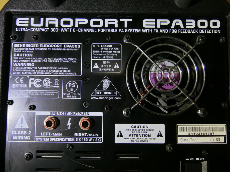 故障品 BEHRINGER EPA300 攜帶式擴音系統 | 露天市集 | 全台最大的網路購物市集