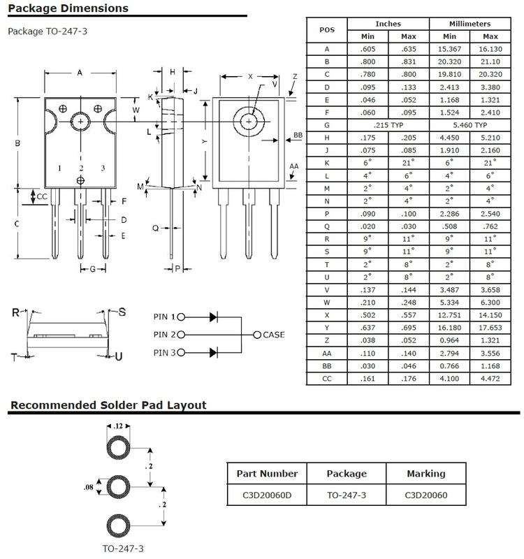 碳化矽二極体 (CREE C3D20060D ) TO-247 (1→2←3) 600V 28A, C3D20060 | 露天市集 | 全台最 ...