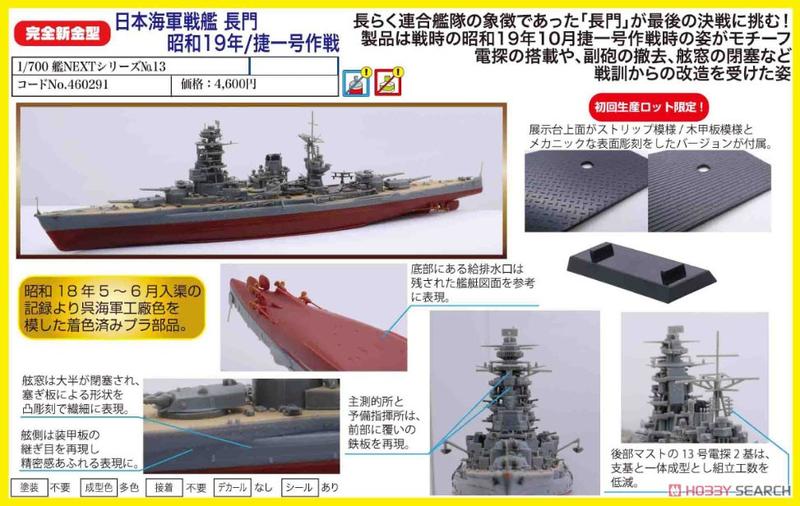 FUJIMI 1/700 艦NEXT13 日本海軍戰艦 長門 雷伊泰灣海戰 捷一號作戰 1944 全艦底 (46029) | 露天市集 | 全 ...