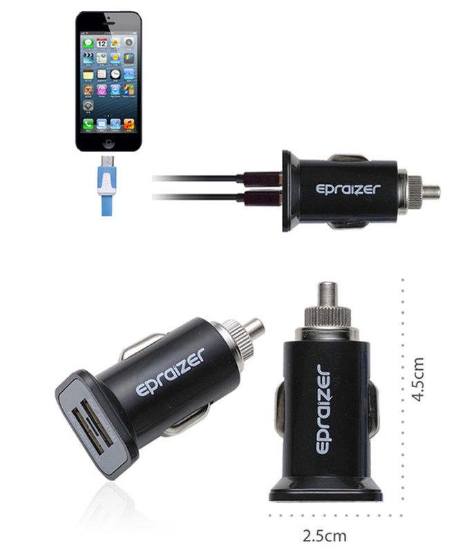 Epraizer ExtreMe 雙USB車用充電器3.1A贈iphone5充電線x1+Micro USB充電線x1 UCC-260 | 露天 ...
