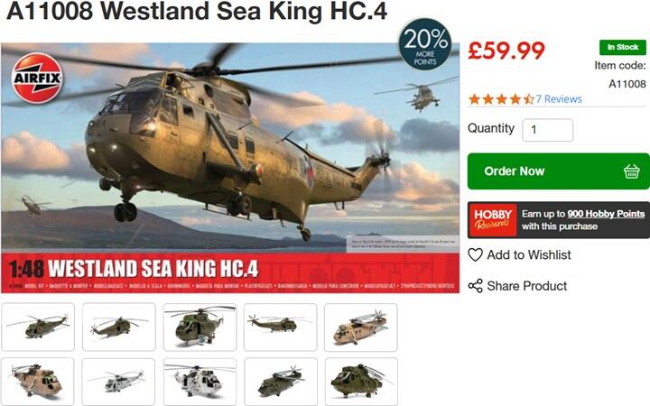 Airfix 1/48 Sea King HC.4 海王式多用途直昇機 組裝模型_A11008 | 露天市集 | 全台最大的網路購物市集