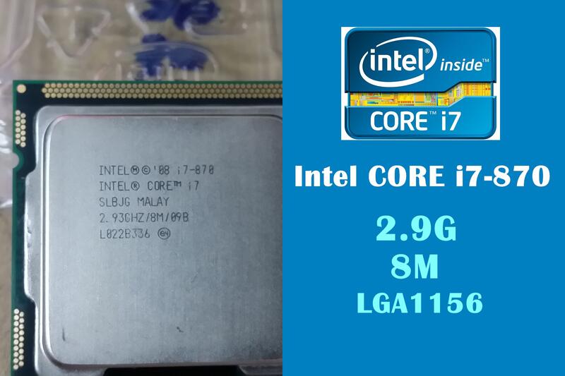 大胖電腦 】Intel CORE i7-870 四核心 CPU/4C8T/1156/2.93G/8M 保固30天 | 露天市集 | 全台最大的 ...