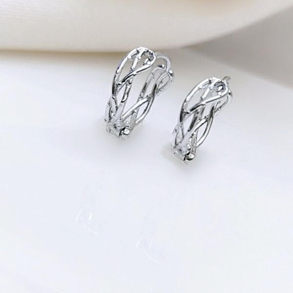 耳扣 韓國冷淡風交織荊棘藤蔓圓圈耳環 易扣耳環 925銀針 A0061台灣出貨 Danica 韓系飾品 韓國連線 | 露天市集 | 全台最大的網路購物市集