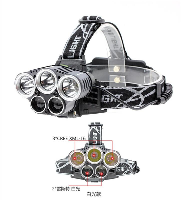5LED 3T6強光充電頭燈手電筒 夜釣燈6+LTS超強頭燈 5燈頭燈3個T6+2個白光 釣魚燈3*T6+2白光露營燈 | 露天市集 | 全台 ...
