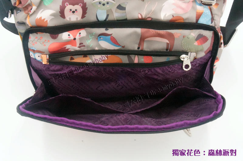 ☆夢幻王國☆ LANCEMANDY休閒輕便時尚印花防水尼龍(隱藏式多層多格)斜側背包-容量大、質感讚：森林派對、個性貓咪 | 露天市集 | 全 ...