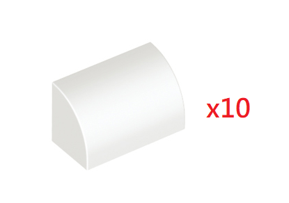 【磚樂】10個一組LEGO樂高37352 6248827 1x2x1 No Studs Curved Top 白色曲面磚 | 露天市集 | 全 ...