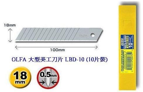 {樹山百貨} 日本 OLFA 大型美工刀系列 一般刀片、刀片 LBD-10 (10片裝)(14截) LBD10 | 露天市集 | 全台最大的網路購物市集