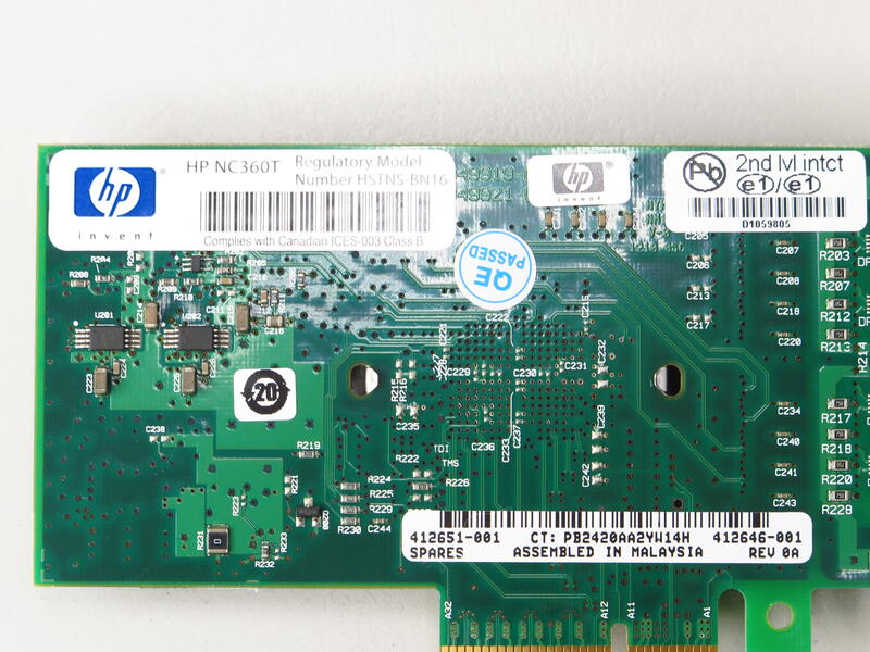 HP 412651-001 NC360T Dual Port PCIe Gigabit Ethernet Network | 露天市集 | 全 ...